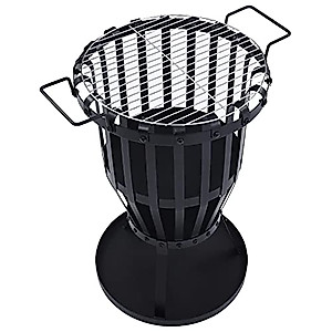 Firepit Grill Rack,Fire Pits for Outside,Bonfire Steel Fire Pit,Small Outdoor Fire Pit,Garden Fire Pit Basket, with BBQ Grill Steel 19"