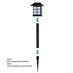 Pure Garden Solar Powered Lights (Set of 6)- LED Outdoor Stake Spotlight Fixture for Gardens, Pathways, and Patios, Black, 15” (H) x 3.25” (L) x 3.25” (W) (Pack of 2)