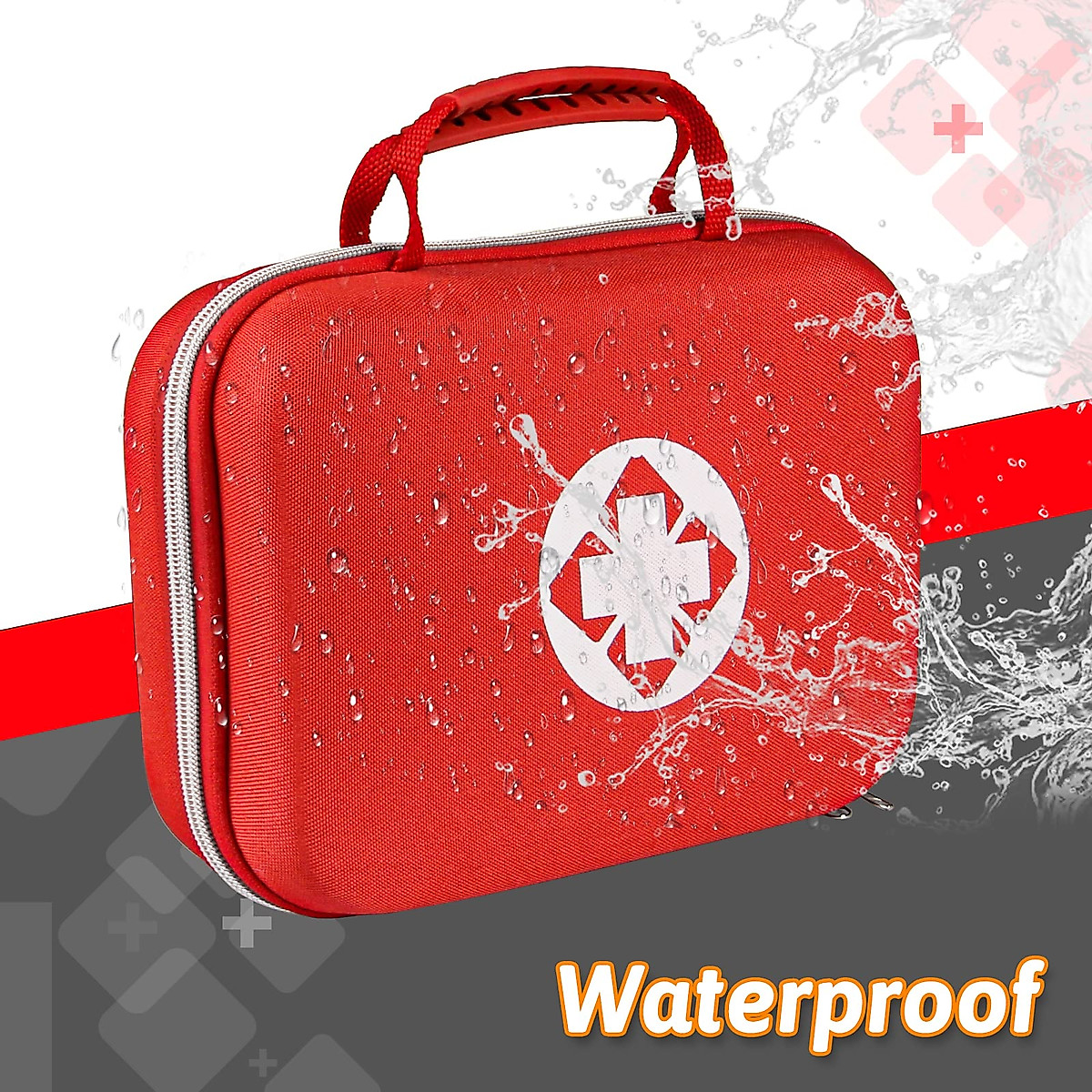 299PCS First Aid Kit Portable Red Camping Essentials Multiple Purpose Survival Kits Plus Case Emergency Set Outdoor Backpacking Gear Suitable for Hiking School Car Home YIDERBO