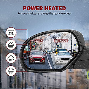 YITAMOTOR Towing Mirrors Compatible with 2007-2013 Chevy Silverado GMC Sierra 1500, 07-14 Suburban Yukon XL 1500, Power-Adjustable Glass and Heated with LED Arrow Turn Signal Side Mirrors Pair