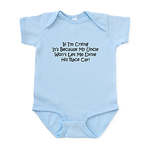 CafePress My Uncles Race Car Infant Bodysuit Cute Infant Bodysuit Baby Romper Sky Blue