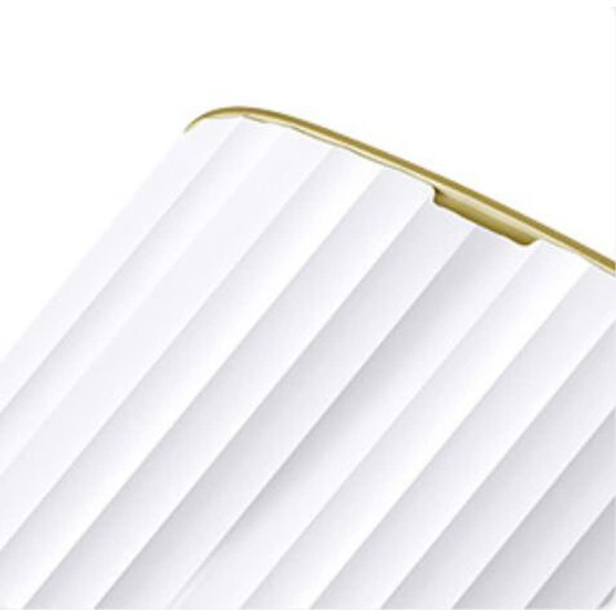 JEIMALEN Plastic Trash Can 3 Gallon Small Wastebasket Slim Garbage Can Rectangle Modern Trash Can for Kitchen, Bathroom, Bedroom, Home Office, Outdoor, Dorm Room (White-Gold)