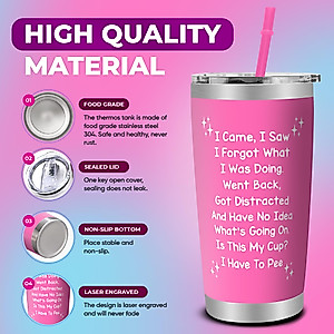 Birthday Gifts for Women/Men-I Came I Saw I Forgot Tumbler 20oz-Funny Coffee Mug,Senior Citizen Gift, Retirement Gifts,60th 70th 80th Birthday Presents for Men Women,Insulated Mug-HP