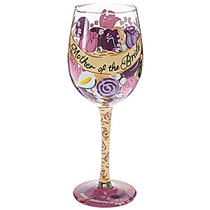 Lolita Mother of the Bride Artisan Made Hand Painted Wine Glass
