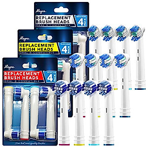 Replacement Toothbrush Heads Compatible with Oral-B Braun- 12 Pack – Best Oralb Compatible Electric Toothbrush- Fits Oral-B Floss, Cross, Precision, 3D, 1000, Kids, Sonic, Clean, Action &More
