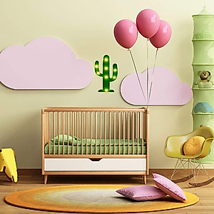 KiBlue Cactus Decor Cactus Light Cactus Party Decoration Gift Party Cute Cactus Table Lamp Battery Operated for Desk,Bedroom,Wall Decoration,Baby Shower,Kids' Room,Living Room,Home Decorations