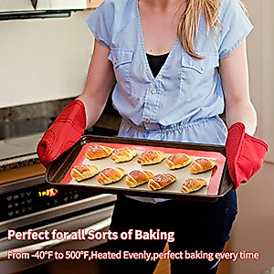 Zcooks Silicone Baking Mat Set (2) Half Sheets Non Stick Silicon Cookie Oven Liner Food Safe Baking Mat