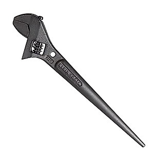 Klein Tools 3227 Extra Wide Adjustable Wrench, Construction Spud Wrench for Up to 1-7/16-Inch Nuts and Bolts, 10-Inch, with Tether Hole