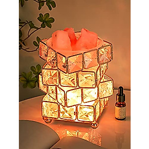 ONEFIRE Crystal Salt Lamp, 16 Colors Himalayan Salt Lamp,Remote Night Light for Bedroom,10 Brightness Himalayan Pink Salt Lamp,6 Inch Diffusers Rock Salt Lamp for Gift,Yoga,Office Desk Decor Aesthetic