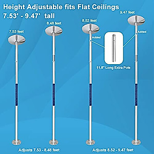 Security Pole Floor to Ceiling Grab Bars Transfer Pole Bathroom for Elderly Grab Bar Tension Mounted Handicap Standing Pole Shower Safety Assist Stability Rail Grab Pole for Seniors