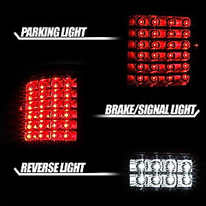 AKKON - For 2004-2008 Ford F150 F-150 Black Halo Projector LED Headlights + Full LED Tail Lights Taillamps Pair