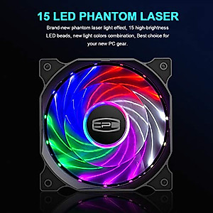 CP3 120mm Computer Fan 3-Pin Fixed Color Low Noise led case Fan High Performance PC Case Fan with Hydraulic Bearing for Gaming PC Case (3 Pack)