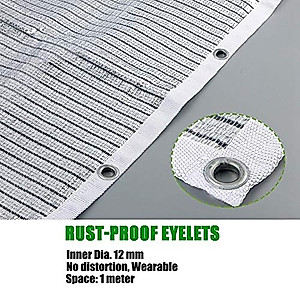 DJYTUSB 70% Sun Shade Cloth Fabric Garden Aluminum Foil Sun Shade Net Reflective Silver Sun Shelter Garden Awnings Sunshade Mesh Tarp Outdoor Shading Fence Screen (Color : 1x2m(3x6ft))
