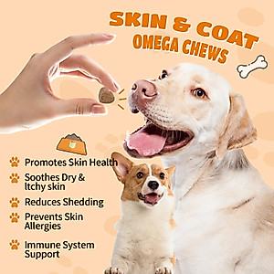 Omega 3 Alaskan Fish Oil Chew Treats for Dogs - AlaskOmega for EPA DHA Fatty Acids Supplement Hip Joint Health Itch Relief Support Skin Coat Hot Spots Treatment Pet Salmon Oil Chews(100 Soft Chews)