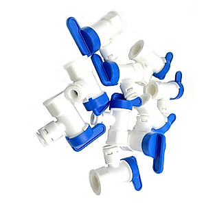 10pcs 1/4 inch FNPT to 1/4" Tank Ball Valve for Reverse Osmosis RO Water Storage Tanks Water Filter,Push to Connect Plastic Quick Connect RO Fittings
