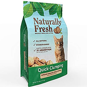 Naturally Fresh Cat Litter - Walnut-Based Quick-Clumping Kitty Litter, Unscented , 26 lb (23001)