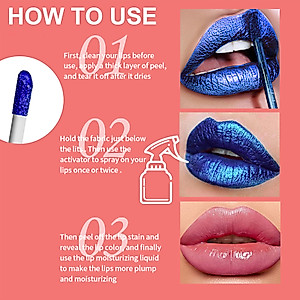 Rosarden Lip Stain Peel Off Long Lasting Waterproof - 2Pcs Matte Liquid Lipstick - Peel Off Liquid Lipstick - Peel Off Lip Stain Lip Gloss - Non Stick Cup Lip Stain Lip Makeup for Women Girl