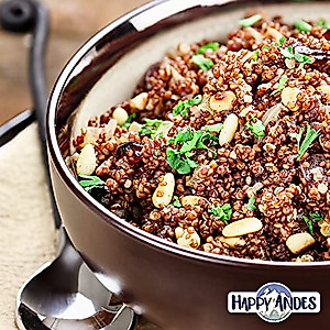 Happy Andes Red Organic Quinoa 3 lbs -Non-GMO,100% Peruvian, Superior taste,Gluten-free,rice replacement, Pre-washed, whole grain, USDA-certified, Complete Plant Protein, superfoods Peru, high in fiber&iron, kosher.