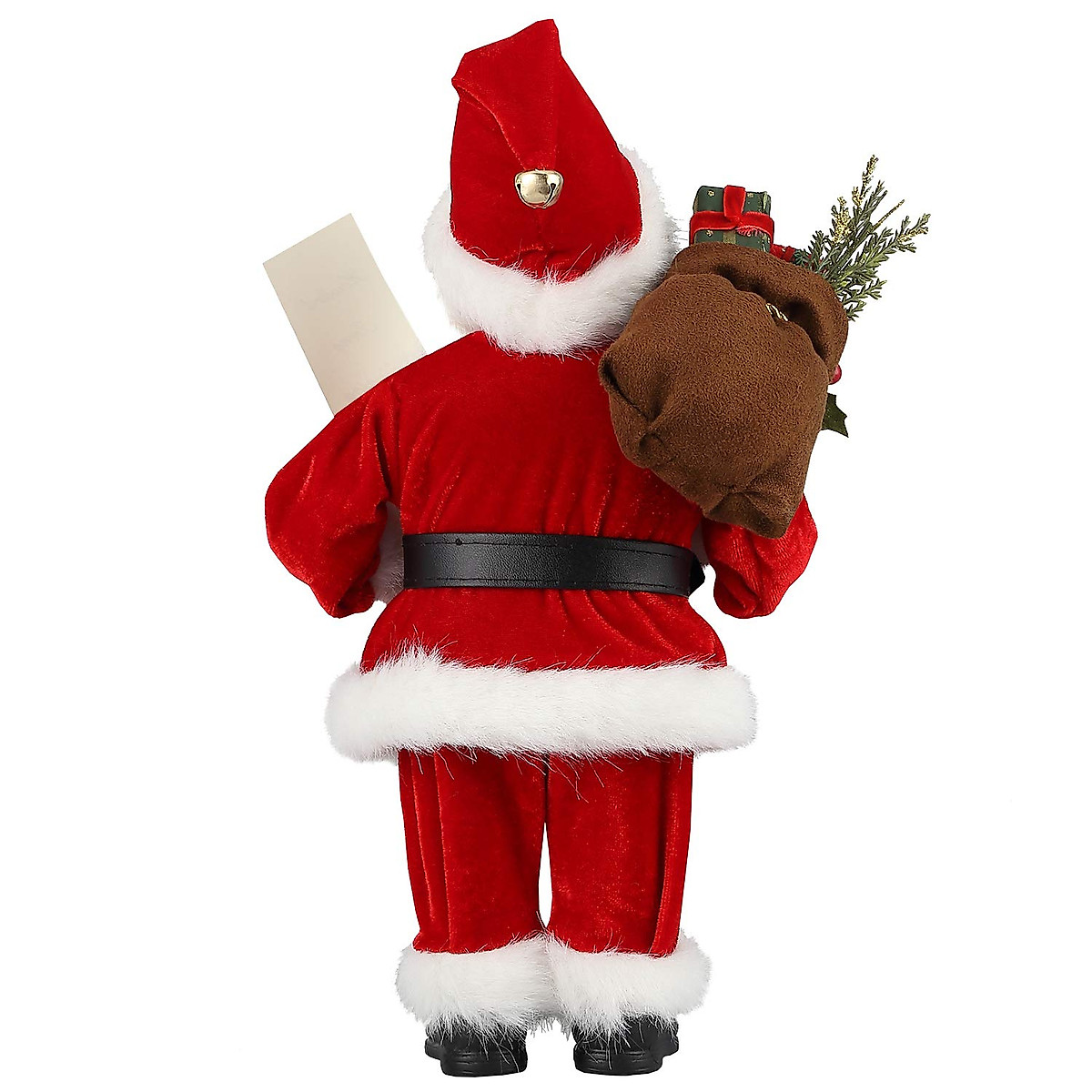 Uten 12" Santa Claus, Christmas Decorations Figurine Figure Decor with List and Gifts Bag for New Year Holiday Party Home Decoration