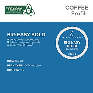 Emeril Big Easy Bold Single-Serve Keurig K-Cup Pods, Dark Roast Coffee Pods, 48 Count