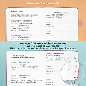 Clever Fox Password Book with alphabetical tabs. Internet Address Organizer Logbook. Small Pocket Password Keeper for Website Logins (Rose Gold)