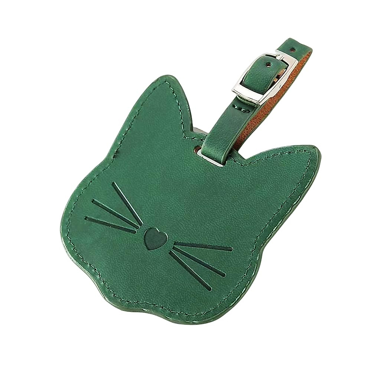2Pcs Retro Style Cute Cat Premium Faux Leather Luggage Tags Privacy Protection Travel Bag Labels Suitcase Tags for Travel Bag,school bags,backpacks, golf bags, gym bags...
