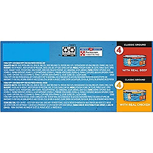 Puppy Chow Purina (8) Cans Healthy Start Nutrition 4-Real Chicken,4-Real Beef .Total 8-5.5 OZ Cans