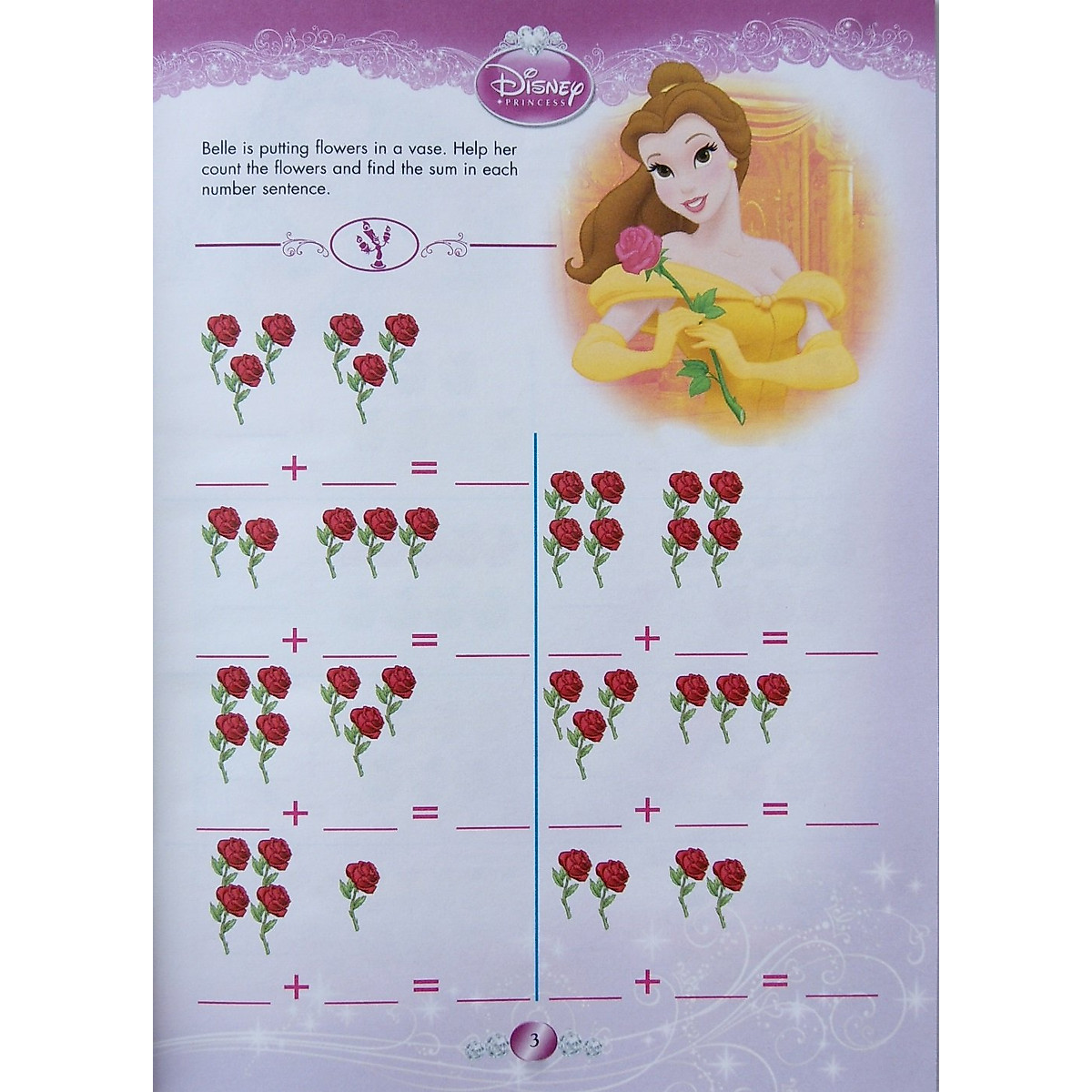 Easter Basket Stuffer Gift Disney Princess Addition and Subtraction Kindergarten Math Workbook