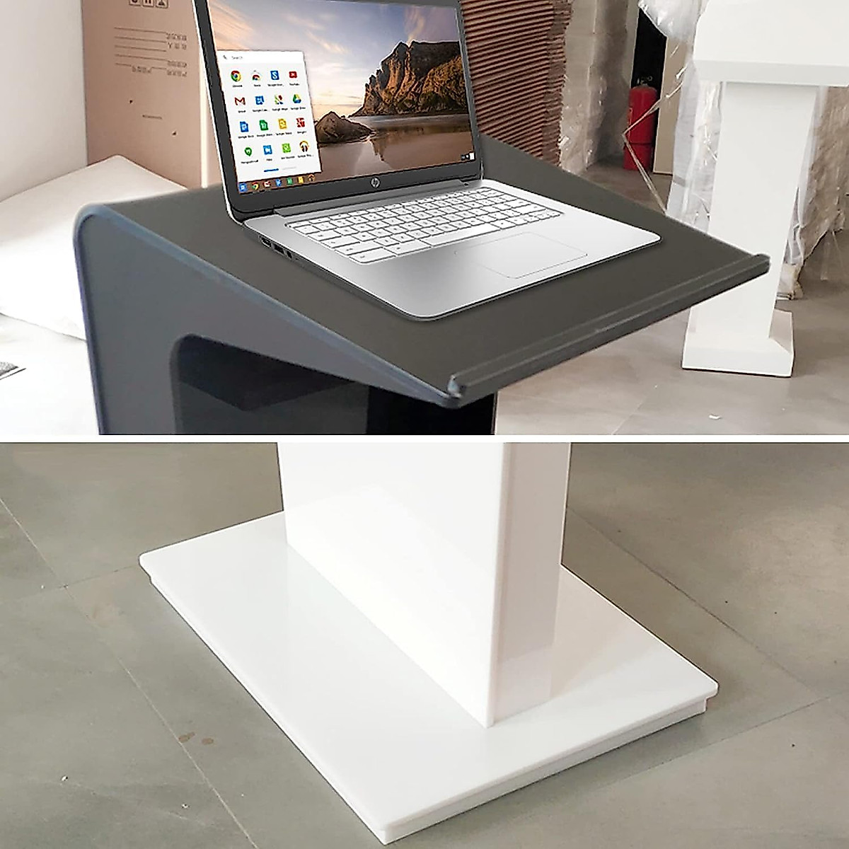 Portable Podium Acrylic Lecterns Stylish Podium Stand 550 * 400 * 1100mm Pulpits Viewing Surface Tilt Lecterns Easy to Install