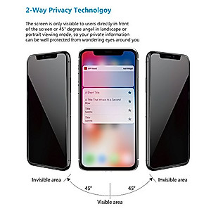 G-Most Privacy Screen Protector for iPhone X/Xs, 2.5D Premium Anti-Spy Tempered Glass Screen Cover Shield Guard for Apple iPhone X/10/Xs (2-Pack)