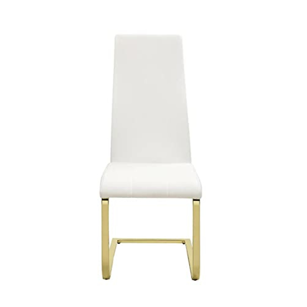 Coaster Furniture High Back White and Rustic Brass (Set of 4) Side Chair 17" D x 22.75" W x 43.75" H 190512