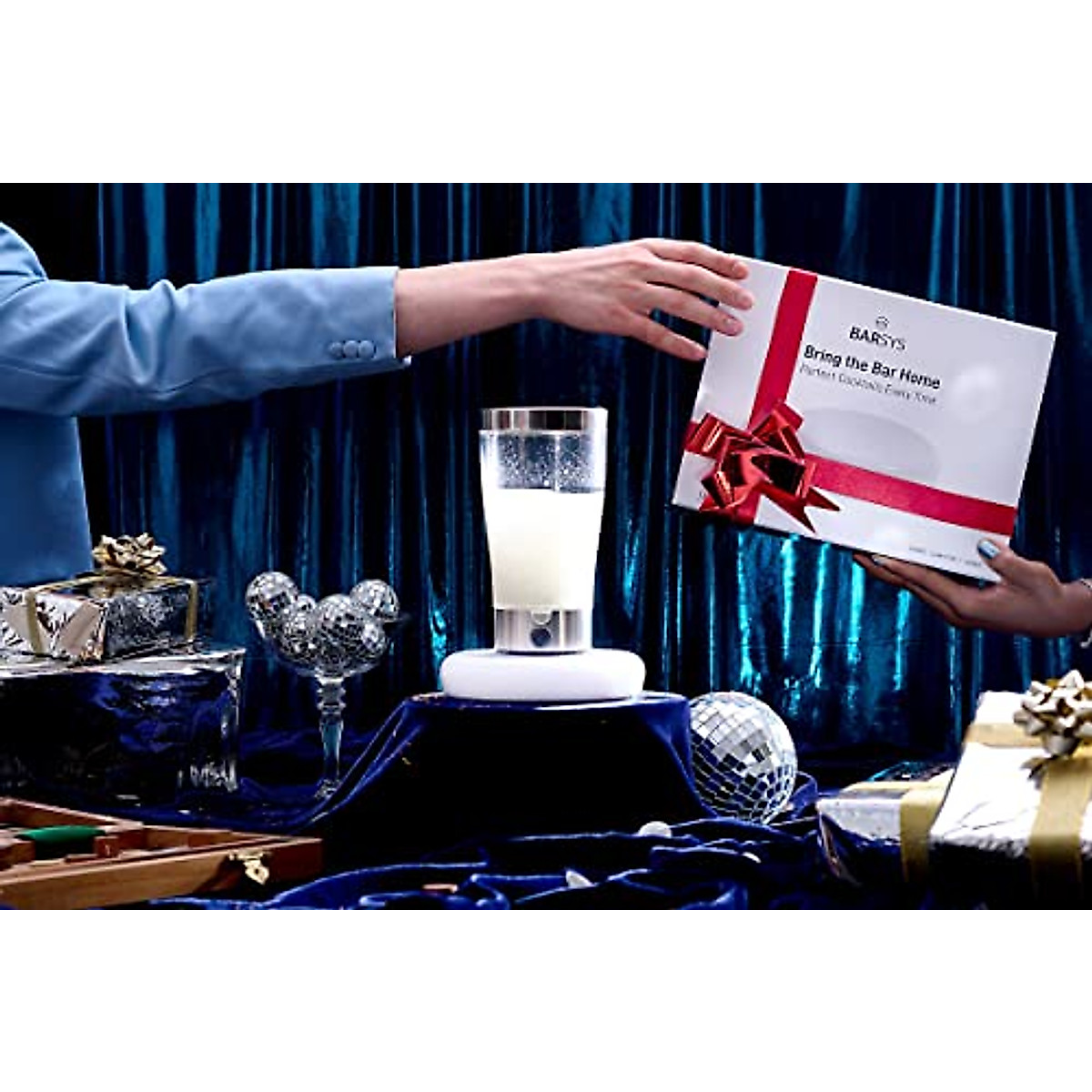 Barsys Smart Coaster Cocktail Machine - Automated Cocktail Maker for a Home Bar - Barsys Coaster + APP for at Home Cocktails – Simple Design, Easy to Clean (Coaster + Cocktail Mixer Cup)