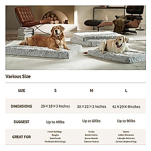 WESTERN HOME Dog Bed for Crate, Plush Dog Bed for Large Dogs with Washbale and Waterproof Covers, Orthopedic Dog Mattress with Soft Plush (41x29 inch)
