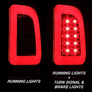 AKKON - For 1997-2003 Ford F150 | 99-07 F250 F350 F450 F550 SuperDuty LED Tube Red Tail Lights Brake Lamps LH+RH Pair