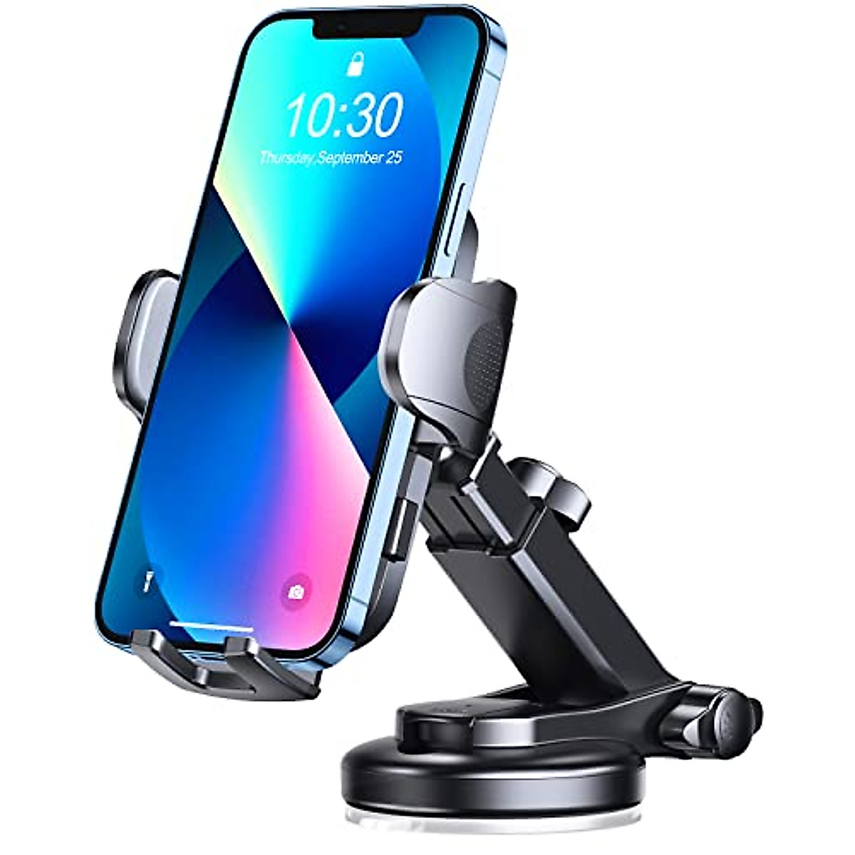 Ruiwwo Phone Mount for Car Dashboard & Windshield, [Super Suction & Never Fall Off] Cell Phone Holder Car, Hands Free Car Phone Holder Mount Compatible with iPhone Samsung All 4-7" Smartphones