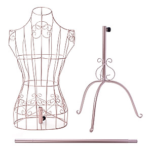 Female Rose Gold Metal Steel Wire Mannequin Dress Form for Sewing Display