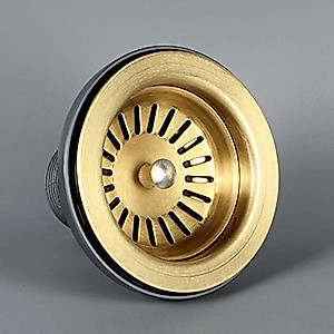 LMMDDP Kitchen Drain Brass Sink Vegetable Sink Thickened Quartz Stone Cement Sink Special Drain Pipe Fittings (Color : Gray)