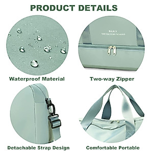 Travel Gym Tote Bag for Women,Duffle Carry On Bag,Weekender Overnight Bags for Women Large Tote Sport Bag for Women with Dry Wet Pocket,Green