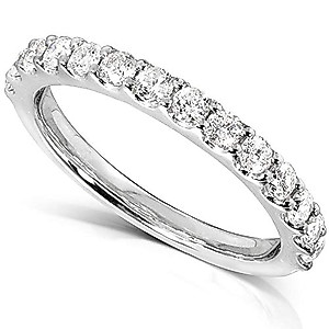 Kobelli Lab Grown Diamond Semi-Eternity Band 1/2 CTW 14k White Gold (DEF/VS), 6.5