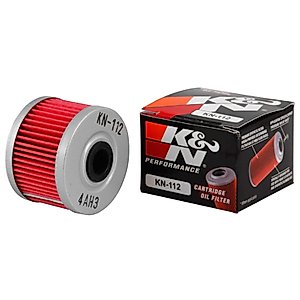 K&N Motorcycle Oil Filter: High Performance, Premium, Designed to be used with Synthetic or Conventional Oils: Fits Select Honda, Kawasaki Motorcycle Models, KN-112