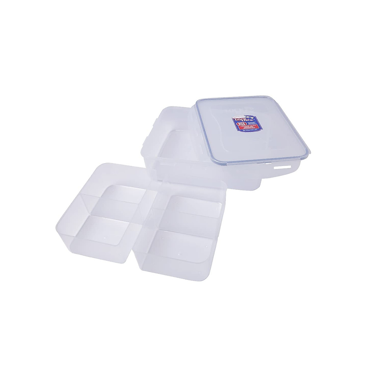 LOCK & LOCK Rectangular Food Container with Divider, Short, 16.2-Cup, 131-Fluid Ounces