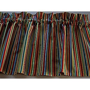 Multi-color Stripe Valance Curtain Window Treatment