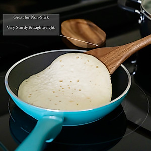 VERY NITTY Very Beautiful Kitchen Utensil Set, 7pc Wooden Cooking Utensils, Spoons and Spatula Set with Spoon Rest. Wood Kitchen Gadgets, Tools and Supplies for Cooking, Baking, Mixing and Salad Bowl