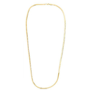 The Diamond Deal 10k SOLID Yellow Gold 2.8mm Herringbone Chain Necklace or Bracelet for Pendants and Charms with Lobster-Claw Clasp (7", 16", 18", 20 inch)