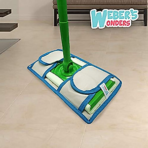 Set Of 2 Microfiber Weber’s Wonders Prime Mop Pads - Washable - Reusable - Durable - Works With Swiffer and ReadyMop Heads