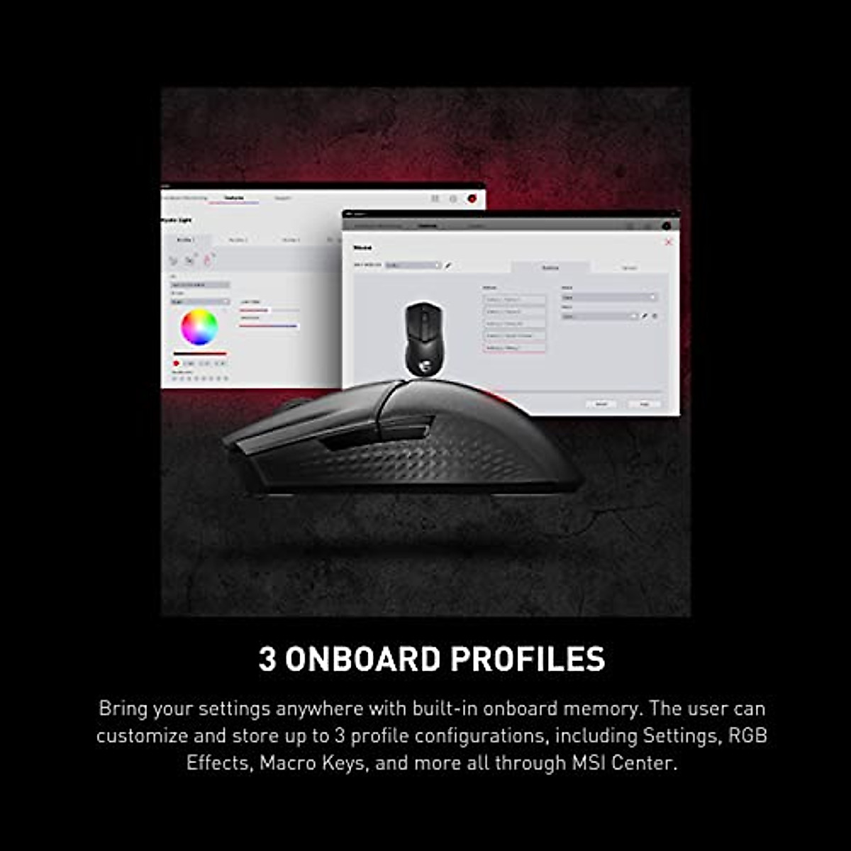 MSI Clutch GM31 Lightweight Wireless Ergonomic Gaming Mouse & Charging Dock, 12K DPI Optical Sensor, 60M Omron Switches, Fast-Charging 110Hr Battery, RGB Mystic Light, 5 Programmable Buttons, PC/Mac