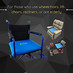 PURAP Pressure Relief Wheelchair Cushion for Bedsores with Advanced Fluid 3D Flotation Technology – Fits Wheelchairs, Recliners, Lift Chairs – Blue 18 x 20 x 1.5 inches