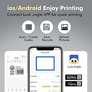 HXBER Label Printer, Label Maker Machine Mini Wireless BT Thermal Receipt Printer All in One BT Connect Price Tag DIY Date Journal Study Sticker Labeling Machine Compatible with iOS Android for Small