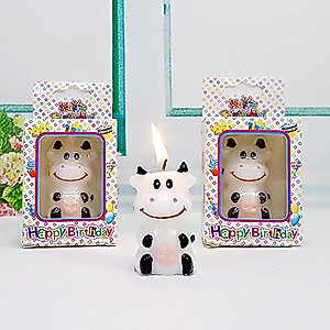 Birthday Candles Gifts Cake Decorations Cute Cartoon Animal Party Decorations for Birthday Party (Little Cow)