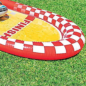 Intex 57167EP 18.5 Foot Long Inflatable Racing Fun Water Slide Track with 2 Surf Car Riders and Built-in Sprayer for Ages 6 and Up